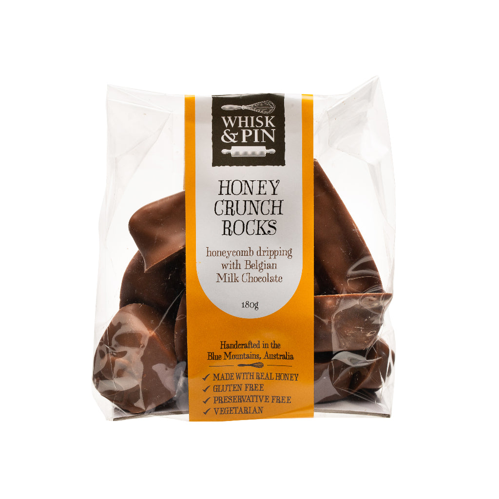 Honey Crunch Rocks Milk Chocolate 180g – Whisk & Pin | Purely Gourmet